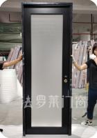 China Ultra Slim Aluminum Glass Bathroom Swing Door Air Tightness Custom Design for sale
