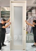 China Custom Aluminium French Doors Matte Metallic Finish Aluminum Bathroom Door for sale