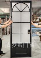 China Custom Aluminium French Doors Matte Metallic Finish Aluminum Bathroom Door for sale