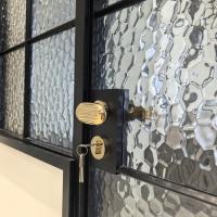 China 2.0mm Thickness Aluminium Glass Swing Door French Inspired Silent Operation for sale