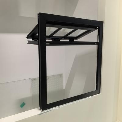 China Checkered Design Aluminum Fold Up Windows Seamless Connection Heat Insulation for sale