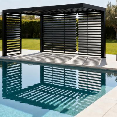 China 6063-T6 Aluminum Louvered Pergola Windproof Aluminum Alloy Modular Pergolas for sale