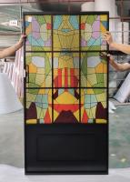 China French Aluminum Sliding Doors with Custom Stained Glass for sale