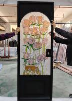 China French Aluminum Hinged Bathroom Doors with Stained Glass for sale
