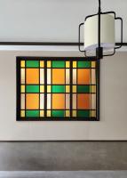China Aluminum alloy partition windows paired with painted glass for sale