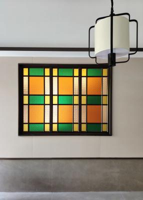 China Aluminum alloy partition windows paired with painted glass for sale