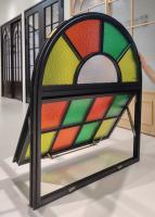 China Aluminum Arched Awning Windows with Painted Glass for sale