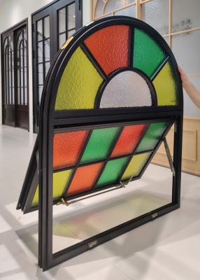 China Aluminum Arched Awning Windows with Painted Glass for sale