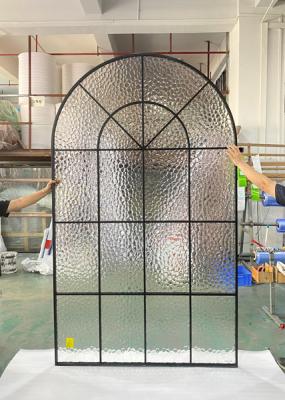 China French Style Arched Glass Partition Window | Aluminum Profile with Double-Sided 3D Grids for sale