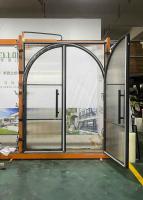 China French Vintage Exterior Store Door with 6063-T5 Aluminum Alloy Frame and Weather-Resistant Multi-Channel Sealing for sale