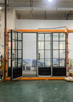 China AS Standard Retro Grill Thermal Break Aluminium Double French Entry Door for sale