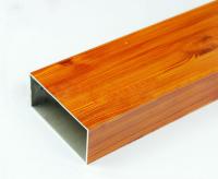 China Square Wood Finished Aluminum Door Frame Profile For Construction Material for sale