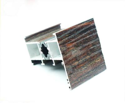 China Wood Finish Aluminium Profiles , Window Accessory Aluminum Window Frame Parts for sale