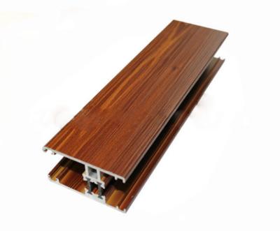 China Wood Finished Curtain Wall Aluminium Profiles For Industrial / Decoration for sale