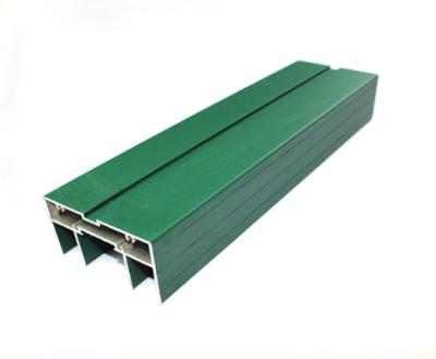 China Green Rectangle Powder Coated Aluminum Profiles Customized For Construction , Customize for sale