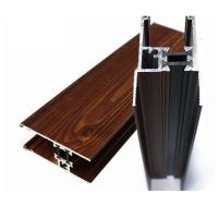 China Brown Rectangle Wood Finish Aluminum Profiles For Construction for sale