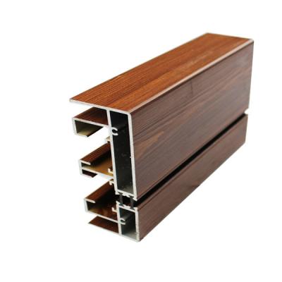 China 20 X 80 Aluminum Glass Frame Extrusion , Wood Finish Aluminum Door Frames for sale