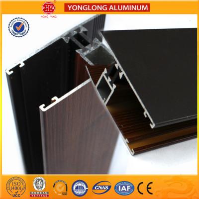 China Clear Texture Wood Grain Imitating Finish Aluminum Extrusion Profiles Lightweight for sale