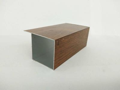 China Brown Square Wood Finish Aluminium Profiles , Round For Sliding Glass Door for sale
