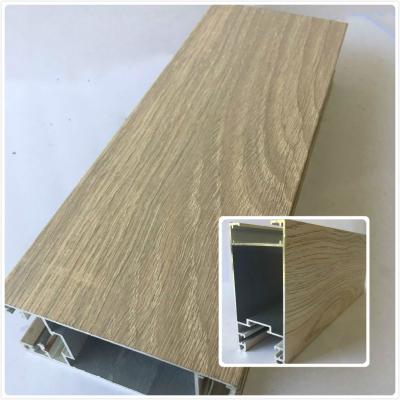 China Decorative Wood Grain Aluminum , Aluminium Door Profiles With Customize Length for sale