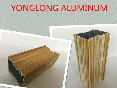 China Cream - Colored Wood Finish Aluminium Profile For Kitchen Cabinets Rectangular Shape for sale