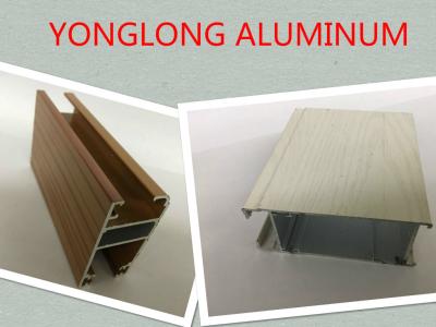 China Customized Length Aluminium Extrusion Profiles Imitation Wood Grain Transfer Printing for sale