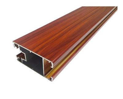 China Aluminium 6063 T6/T5 Wood Grain Finish Extruded Aluminum Profiles For Building Material for sale