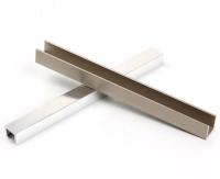 China Anodised Silver Polished Aluminum Extrusion / U Profile Aluminum Tile Trim Profiles for sale