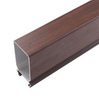 China Wooden Grain Aluminum Extrusion Profile , Auminum CNC Processing Section For Glass Curtain Wall for sale