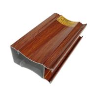 China 6063 Oak Wood Grain Color Transfer Printing Aluminium Door Profile High Glossy for Building for sale
