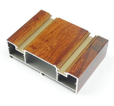 China Wardrobe Door 6063 Wood Finish Aluminium Trim Profiles for sale