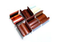 China Customized Wood Finish Aluminium Profiles Heat Transfer Extruded Aluminum Profile For Curtain Wall Glass Window And Door for sale