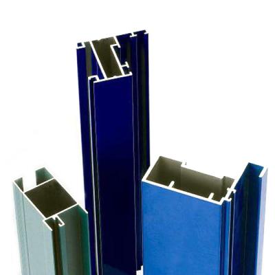 China Blue Powder Coated Aluminium Profiles For Building Decoration Materials for sale