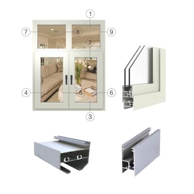 China 6063 Sand Silver Anodized Aluminium Sliding Windows Frame For Building Aluminum Window Profiles for sale