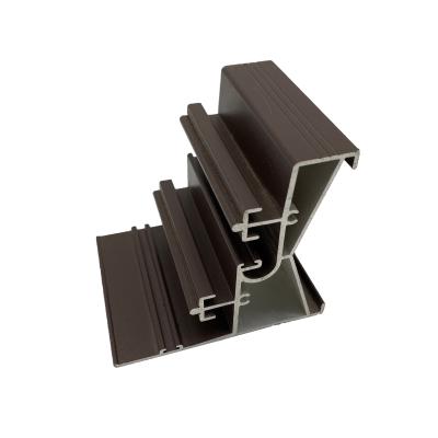 China 6063 T5 Brown Powder Coated Aluminium Extrusions for sale