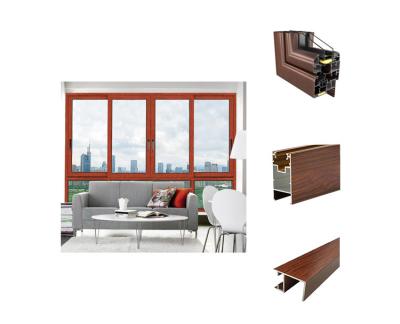 China 260mm*260mm Aluminum Window Profiles Wood Grain Surface for sale