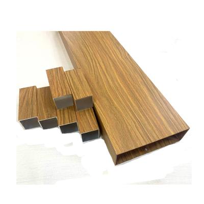 China T8 Wood Grain Aluminum Extrusion For Cladding Wood Paint Aluminum Profiles for sale
