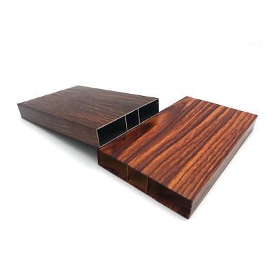 China 3.0mm Thickness 6063 Wood Grain Aluminium Profile Heat Transfer for sale