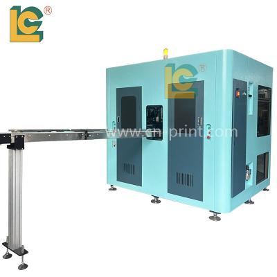 China 2 color Square Round Oval Shapes bottle automatic CNC screen printing machine for sale