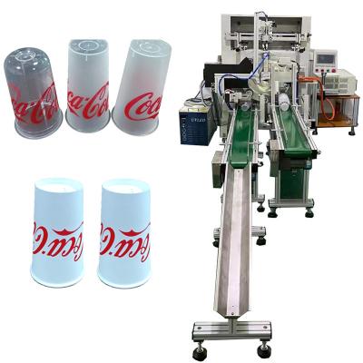 China Automatic Plastic Cup Printer With Led UV Curing Dryer for sale