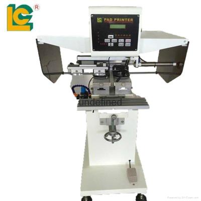 China pad shuttle garment neck label 2-color pad printing machine with laser light for sale