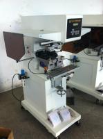 China pad shuttle garment neck label 2-color pad printing machine with laser light for sale