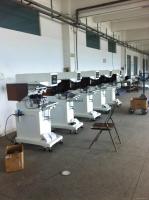 China pad shuttle garment neck label 2-color pad printing machine with laser light for sale