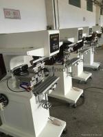 China pad shuttle garment neck label 2-color pad printing machine with laser light for sale