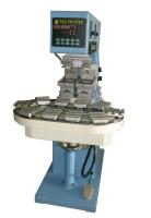 China 2-color neck label pad printing machine pad printer with conveyer for sale