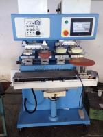 China PLC 4-color open ink well pad printing machine with shuttle and independent pad for sale
