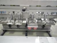 China Automatic 6 Color Bottle Caps Pad Printing Machine With Open Ink Tray for sale