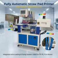 China Industrial Grade Automatic Straw Pad Printing Machine With Auto Feed and Dryer for PP PE PLA Straw Pen Rod Mascara Tube for sale