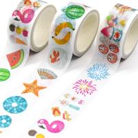China Custom Print Colored Decoration Adhesive Paper Waterproof Masking Washi Tapes for sale