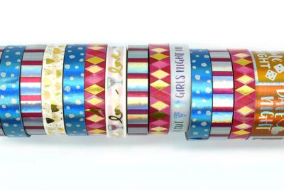 China Manufacturers Washi Tape Stickers Logo Holiday Gifts Holographic Adhesive Festival Masking Tape for sale